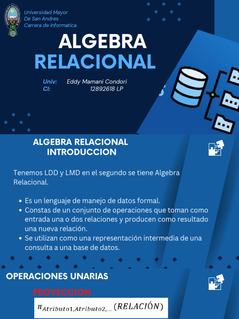 Algebra Relacional | PDF | Programación de computadoras | Matemáticas ...