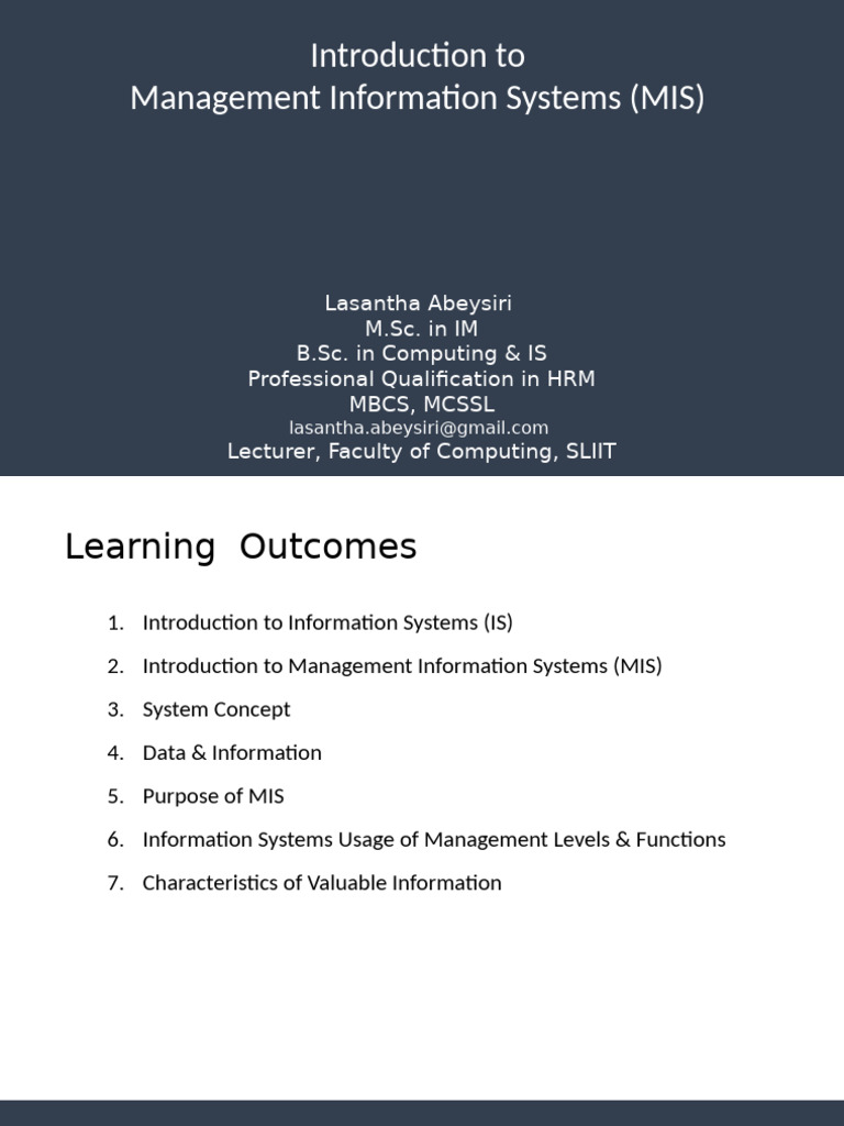 Lect 01 - Intro To MIS - English | PDF | Human Resource Management ...