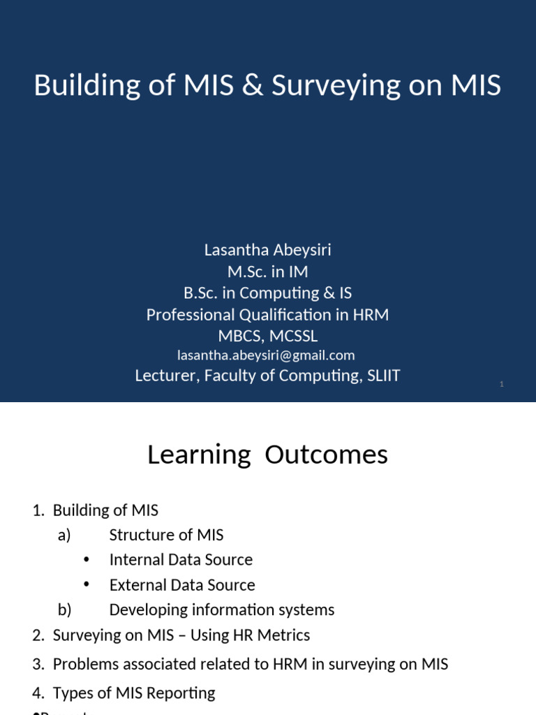 Building and Surveying MIS for HR Metrics | PDF | Human Resource ...