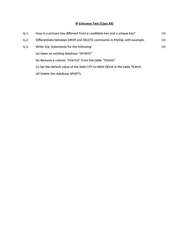 IP Entrance Test | PDF