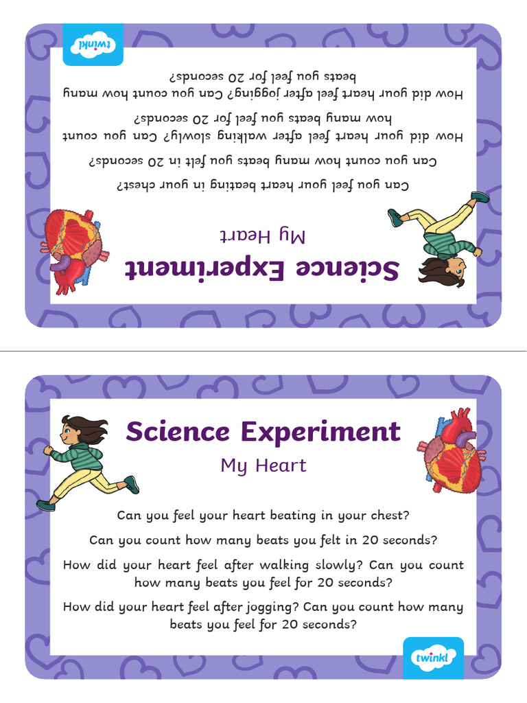 My Heart Science Experiement Prompt Card | PDF