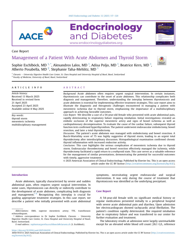 Management of A Patient With Acute Abdomen and Thyroid Storm | PDF ...