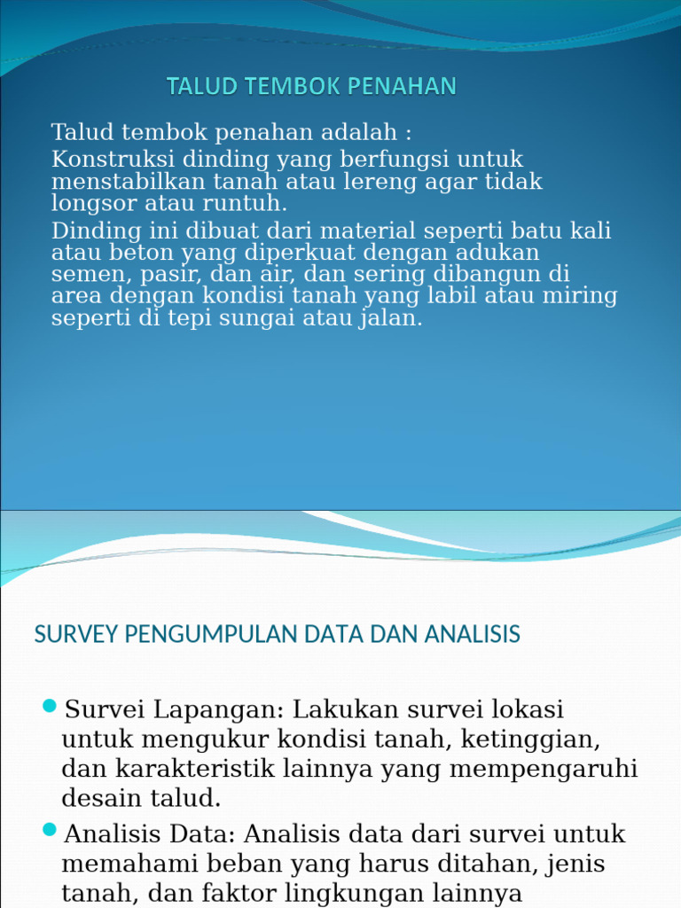 Panduan Perencanaan Talud Tembok Penahan | PDF