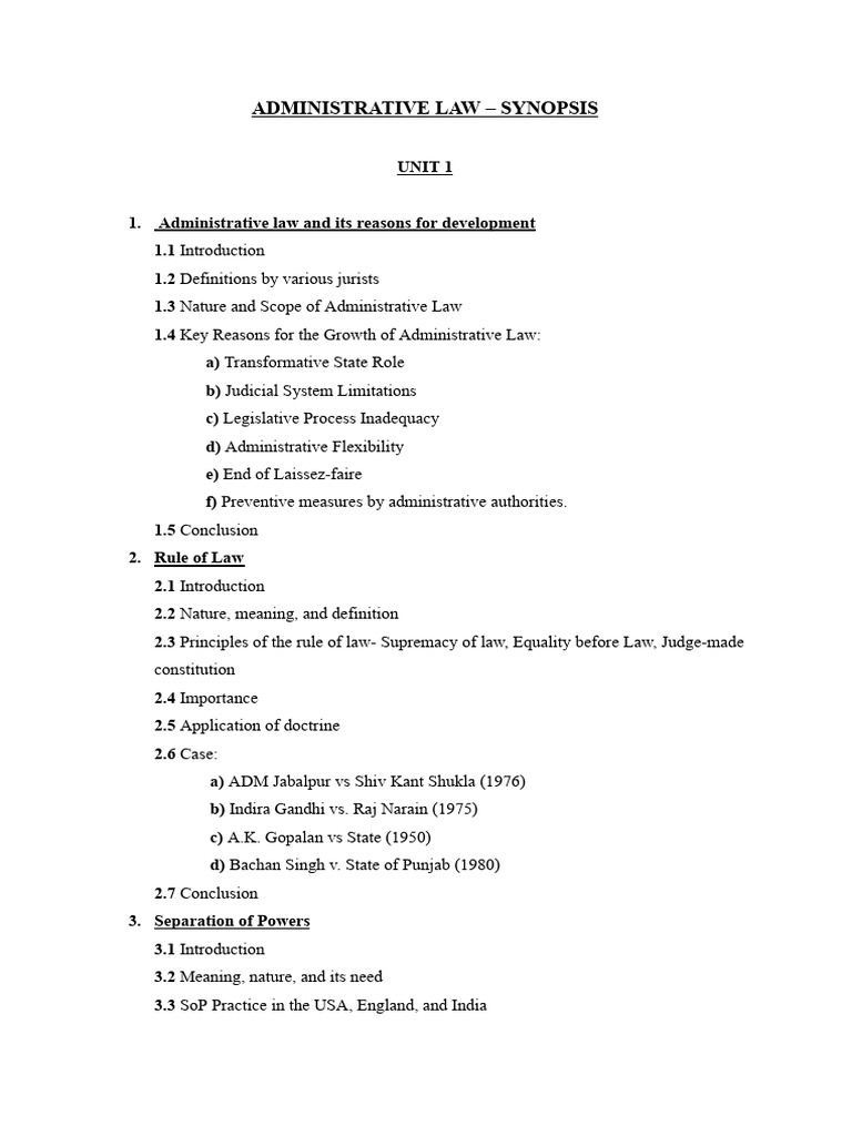 Adminstrative Law Synopsis (All Units) | PDF | Administrative Law ...