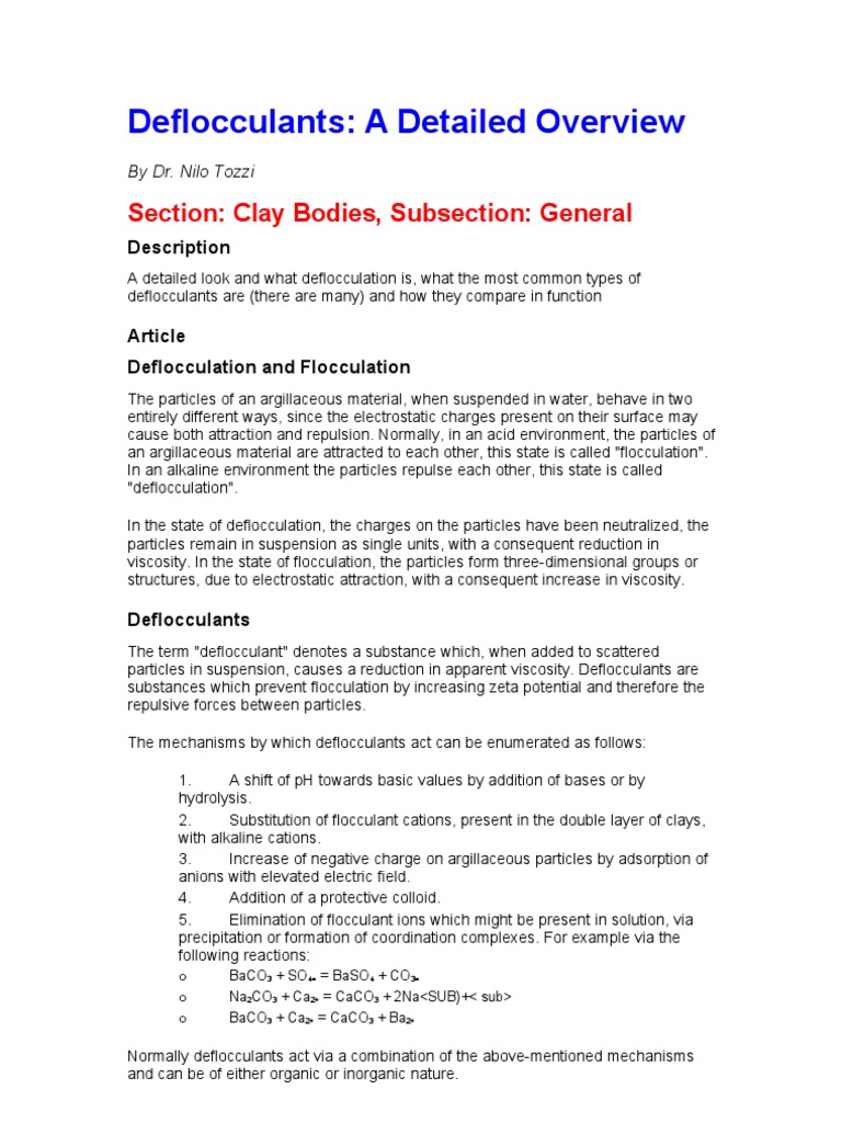 Deflocculants | PDF | Ion | Sodium