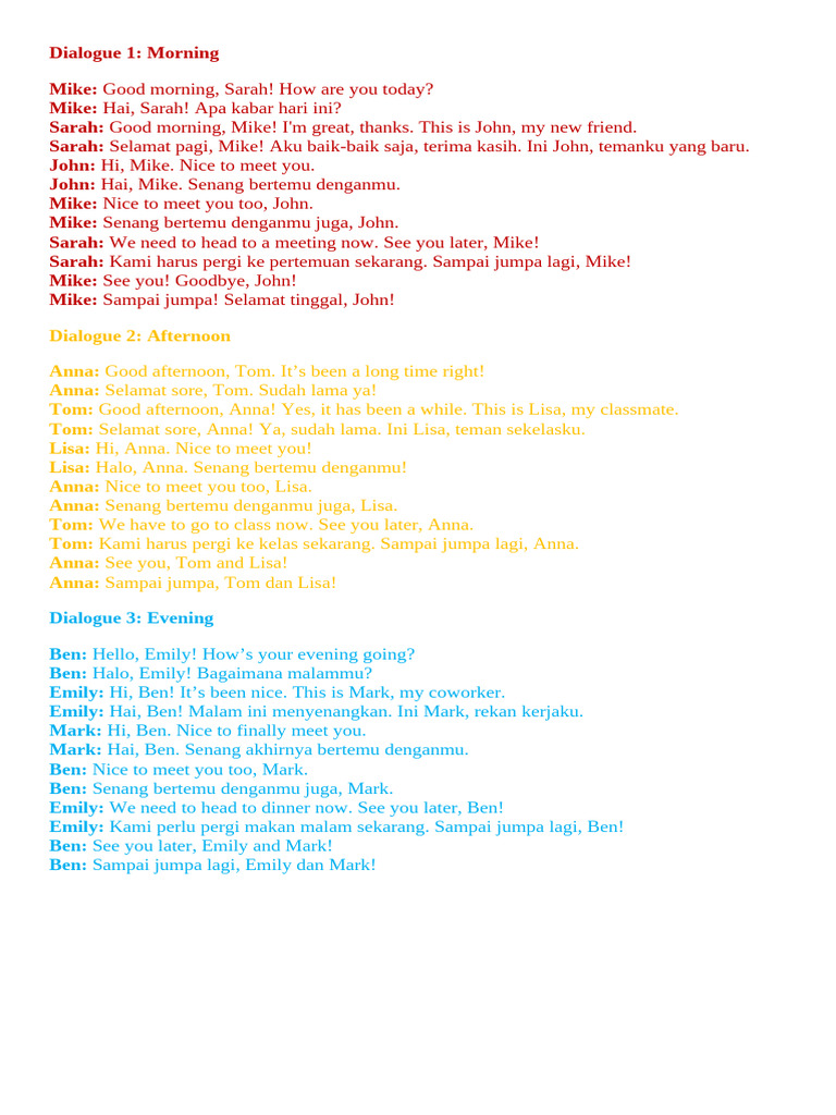 Daily Greetings and Introductions | PDF