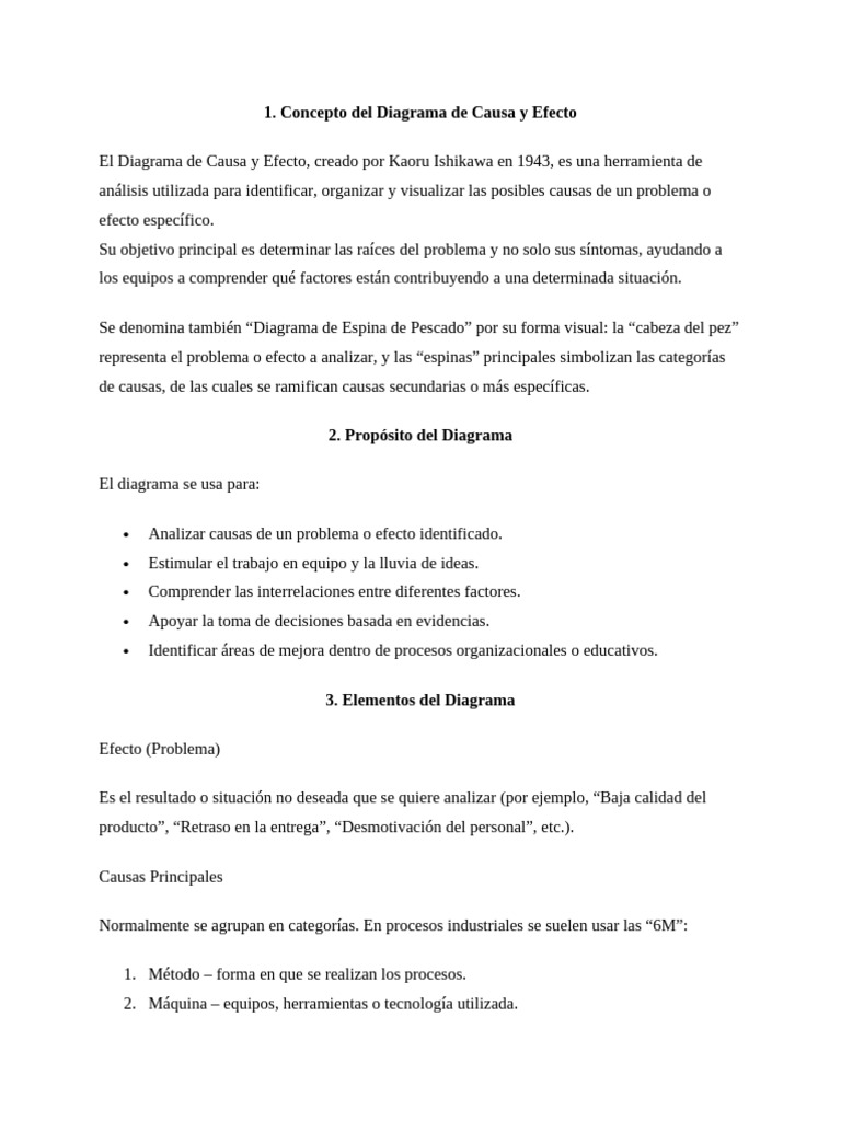 Diagrama de Causa y Efecto: Guía Práctica | PDF