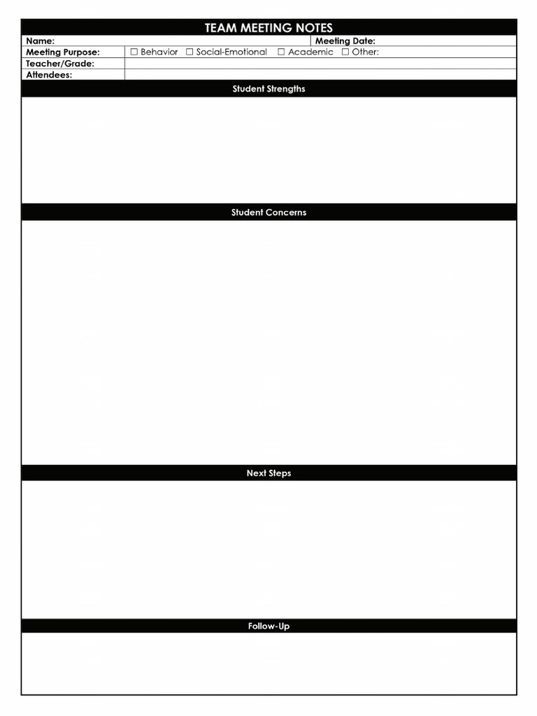 Team Meeting Notes | PDF