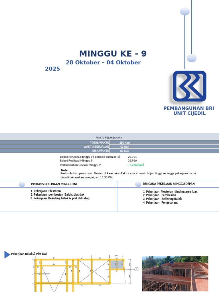 Laporan Progres Pekerjaan Minggu Ke-09a | PDF