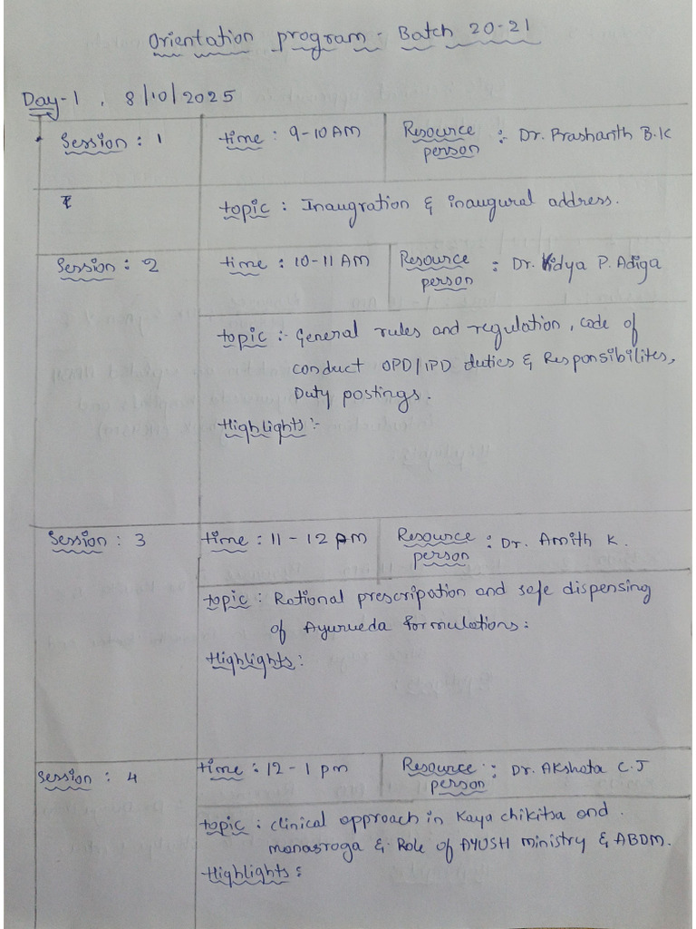 Orientation Program - Log | PDF