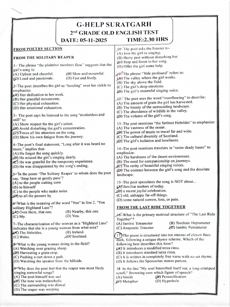5 Nov 2nd Grade English | PDF