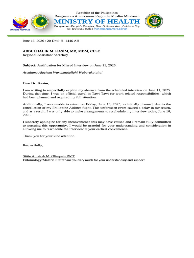 Justification Letter - Amai | PDF