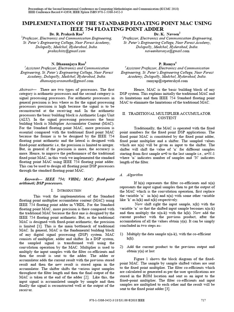 IEEE 754 Floating Point MAC Implementation | PDF | Number Theory ...
