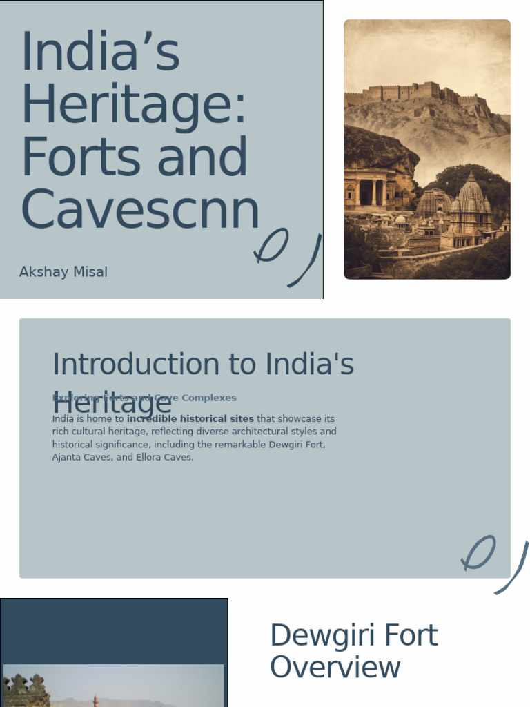 Presentation - India's Heritage Forts and Caves | PDF | Fortification