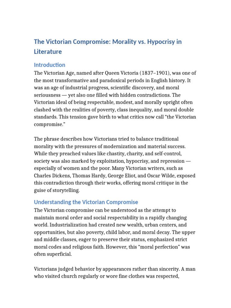 Victorian Compromise Assignment Ambika | PDF | Victorian Literature ...