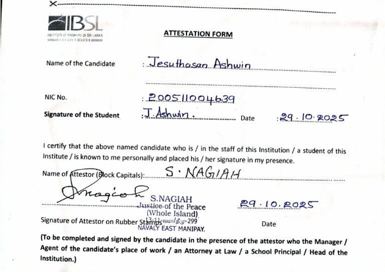 Attestation Filled | PDF