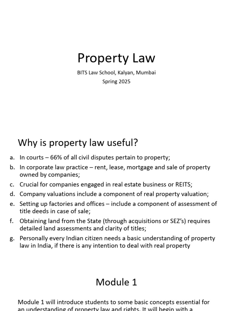 Understanding Property Law Basics | PDF | Property | Ownership