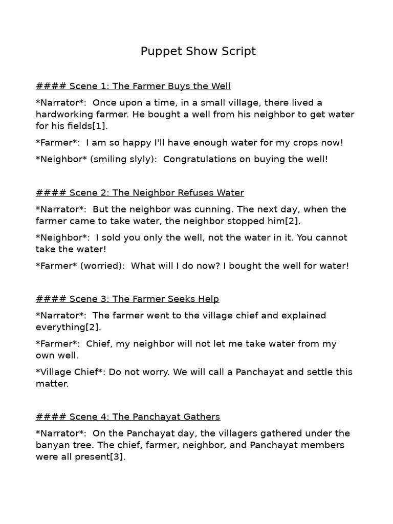 Puppet Show Script | PDF