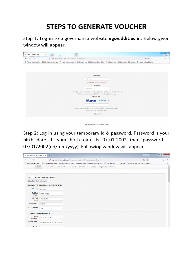 Steps to Generate Voucher | PDF