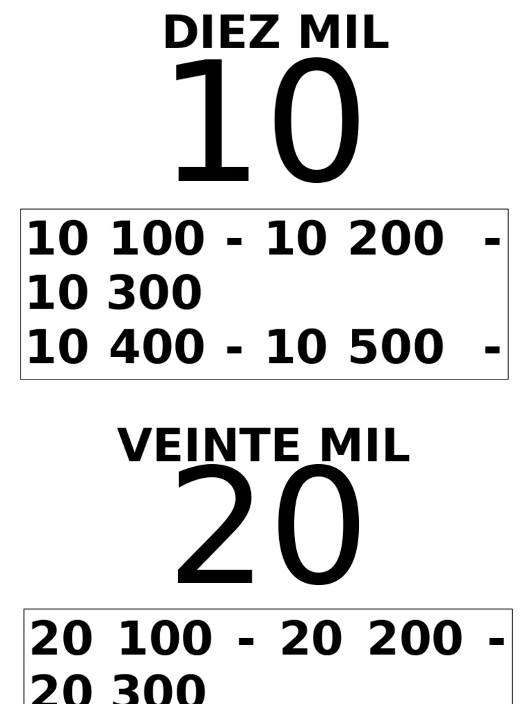 Números en Palabras: Del 10 al 100 | PDF