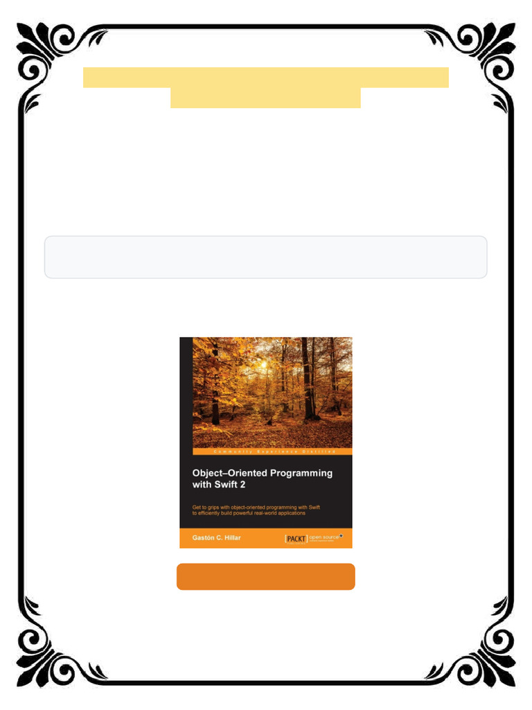 Object Oriented Programming with Swift 2 1st Edition Gastón C Hillar full digital chapters | PDF ...