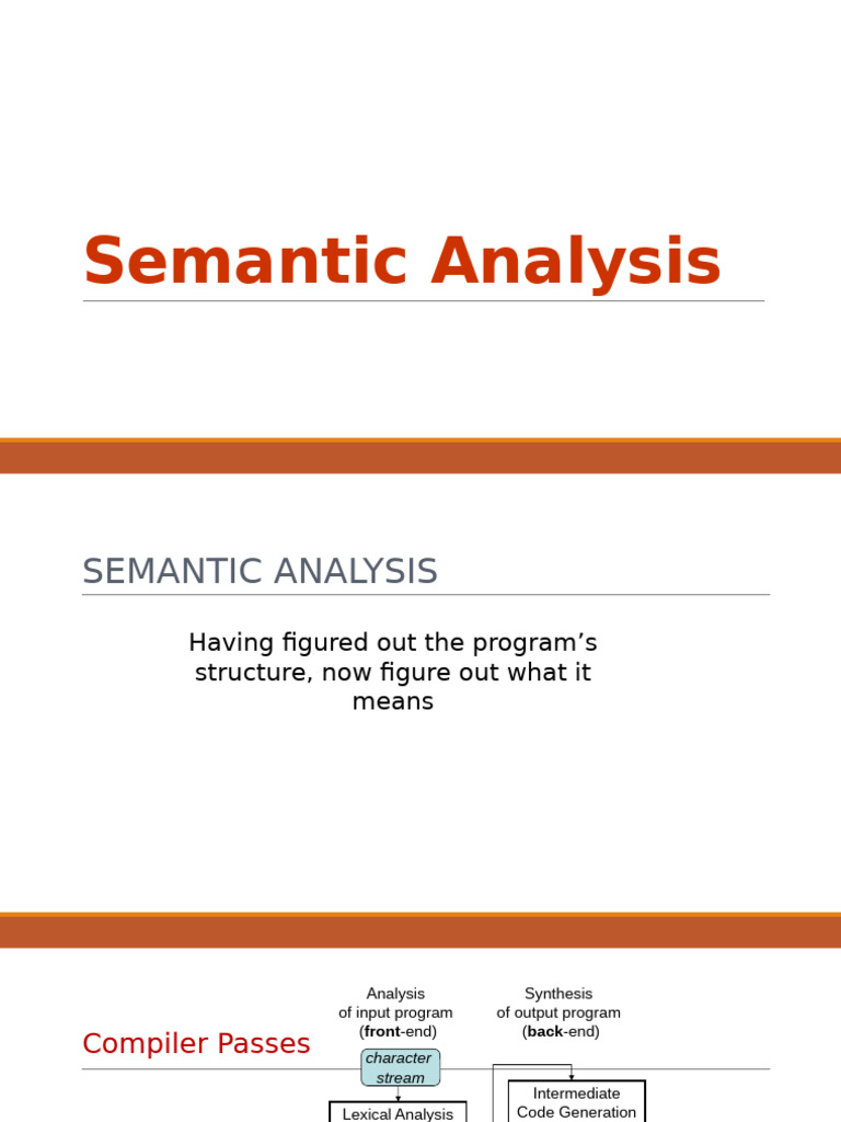 Semantic Analysis | PDF | Compiler | Parsing