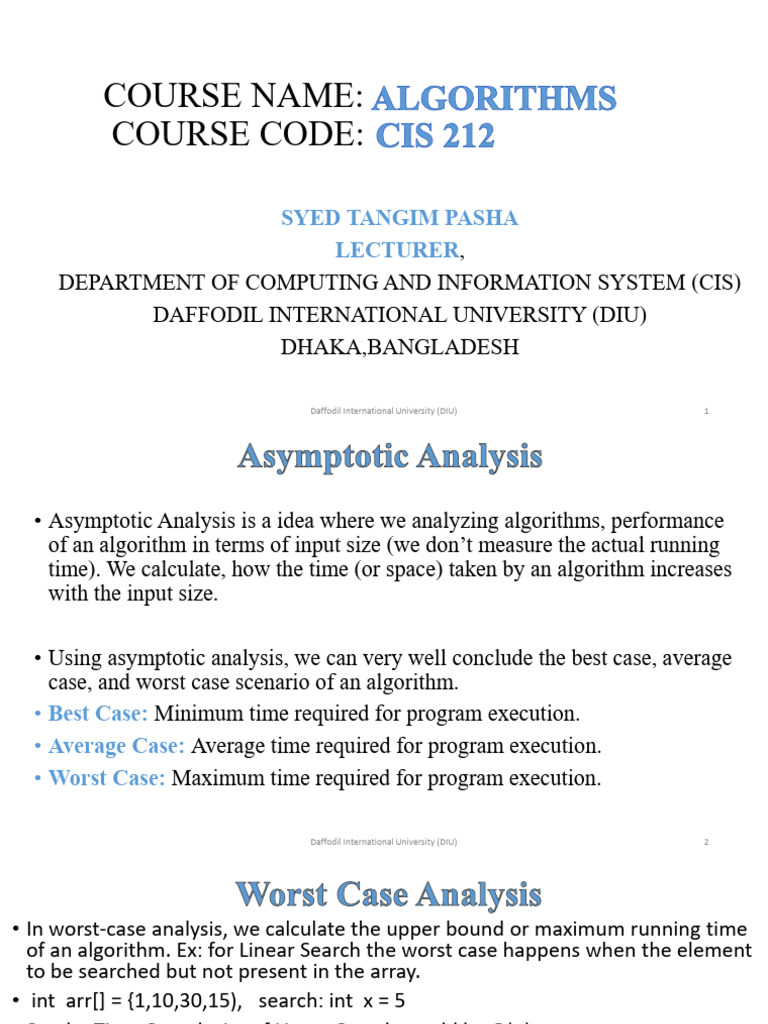 04_Performance Analysis of Algorithms | PDF | Time Complexity | Theory ...
