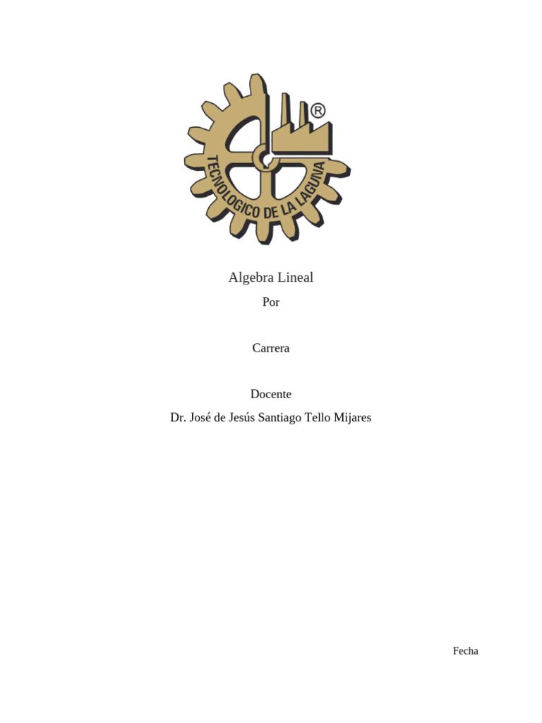 PORTADA Algebra Lineal | PDF