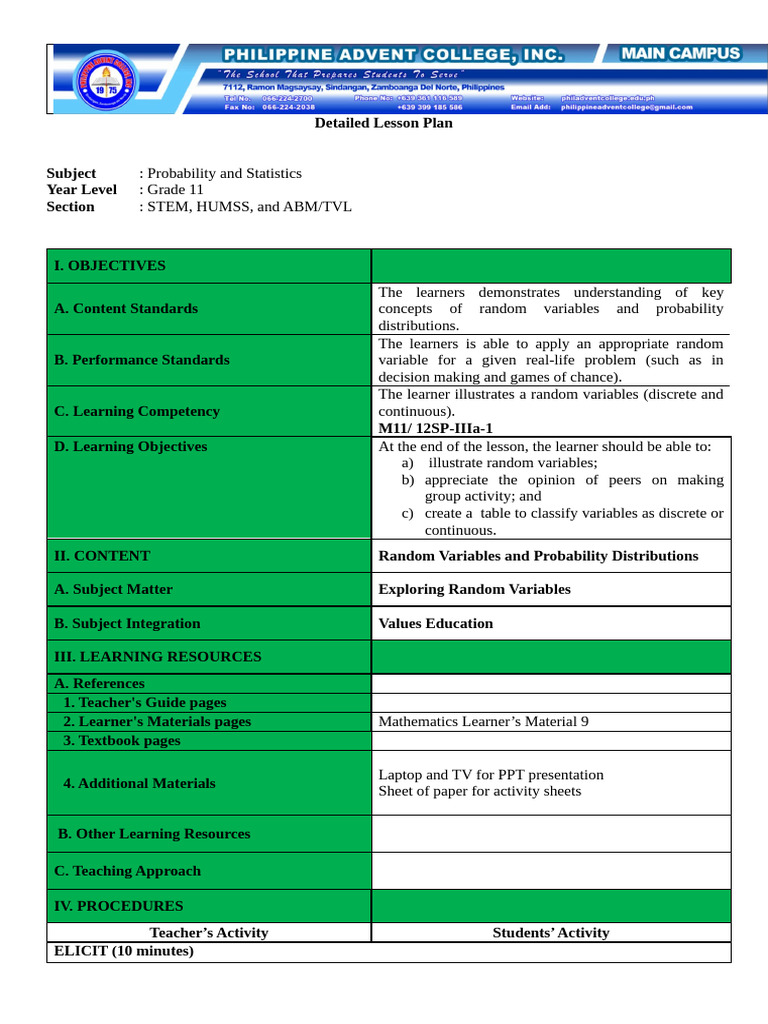 Lesson 1 - Probability | PDF | Probability Distribution | Random Variable