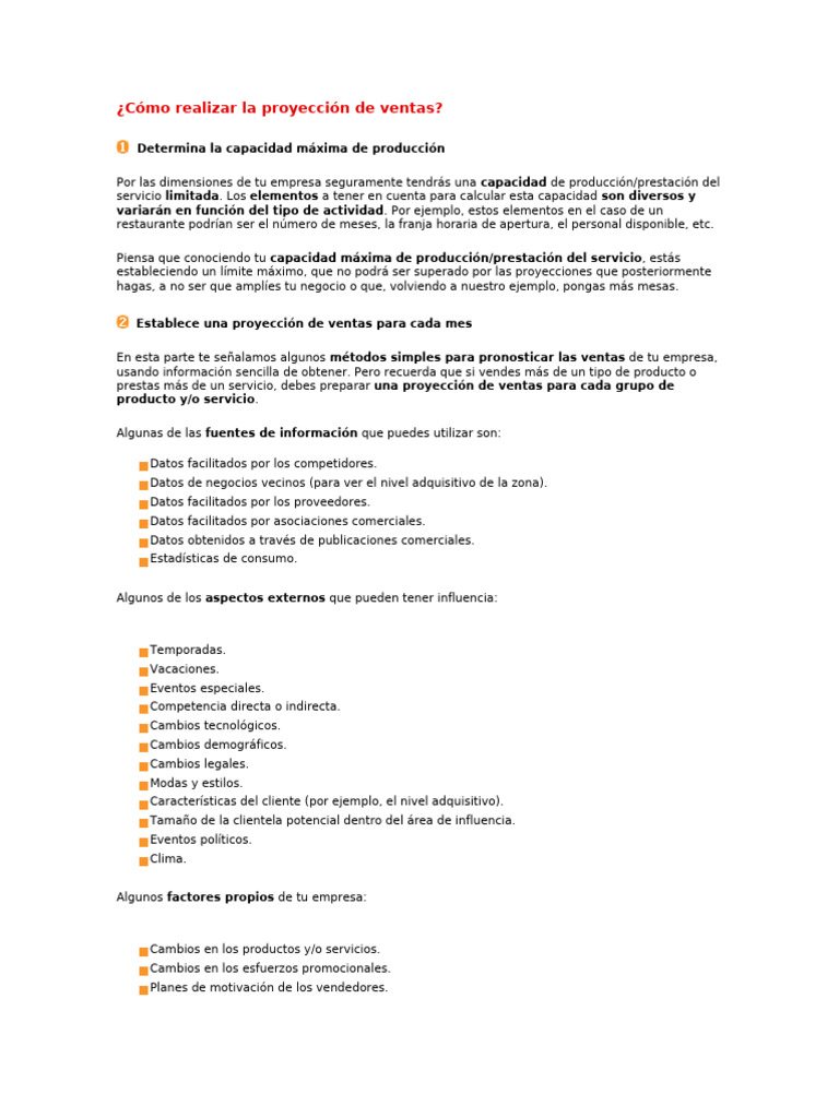 Cómo Realizar La Proyección de Ventas | PDF | Business | Hoja de balance
