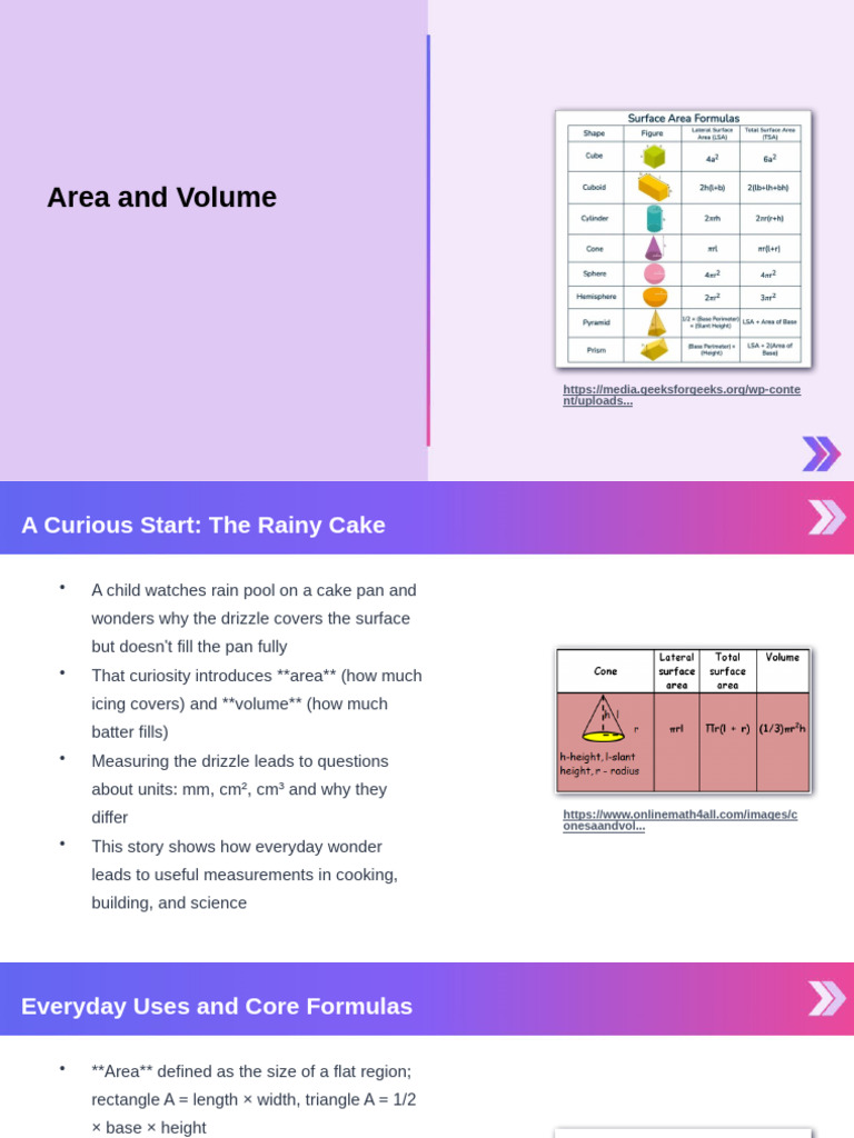 Presentation Generator - Area and Volume | PDF | Area | Volume