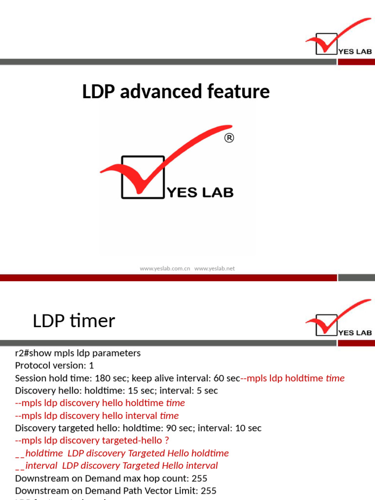 4 - Advanced LDP Feature | PDF | Networking | Multiprotocol Label Switching