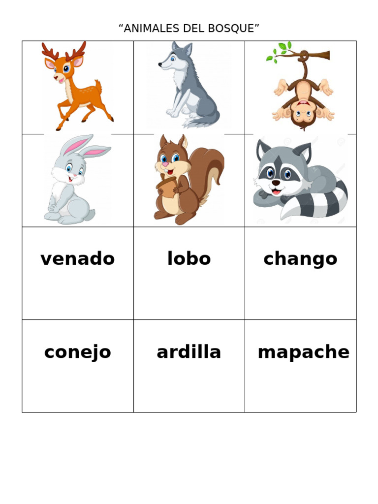 Animales del Bosque: Actividades Educativas | PDF
