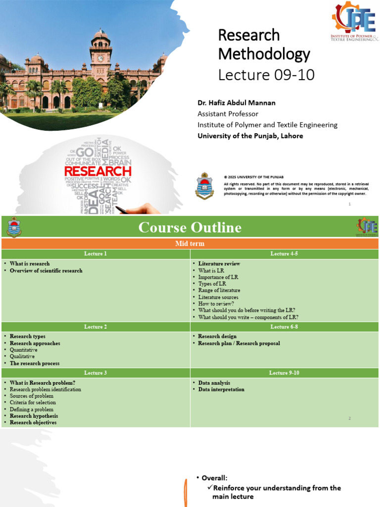 RM-Lec 9 & 10-Sept 2025 | PDF | Statistics | Analysis