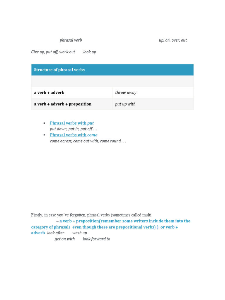 Understanding Phrasal Verbs Explained | PDF | Verb | Object (Grammar)