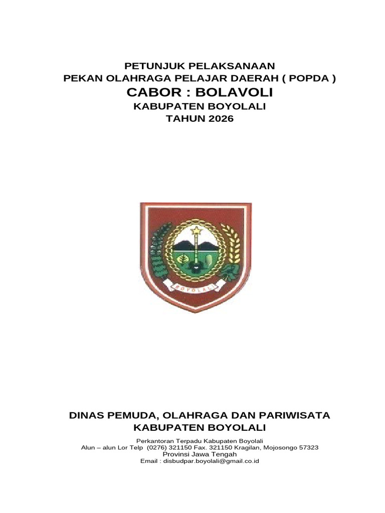Seleksi POPDA 2026: Bolavoli Boyolali | PDF
