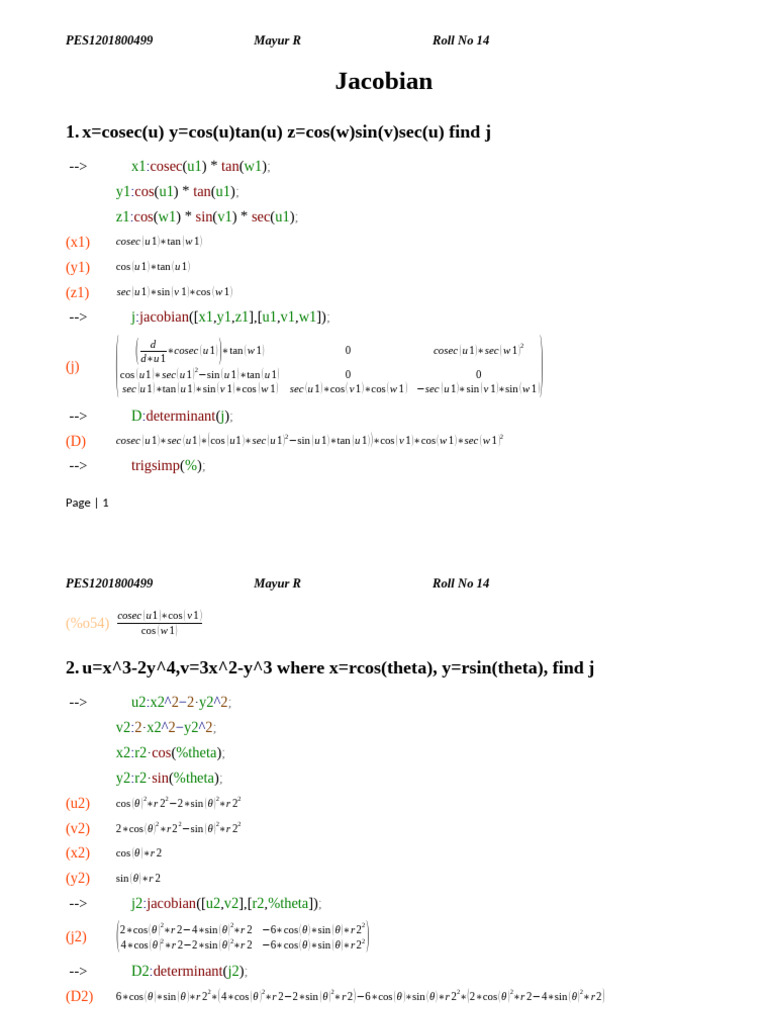 Jacobian Formatted | PDF