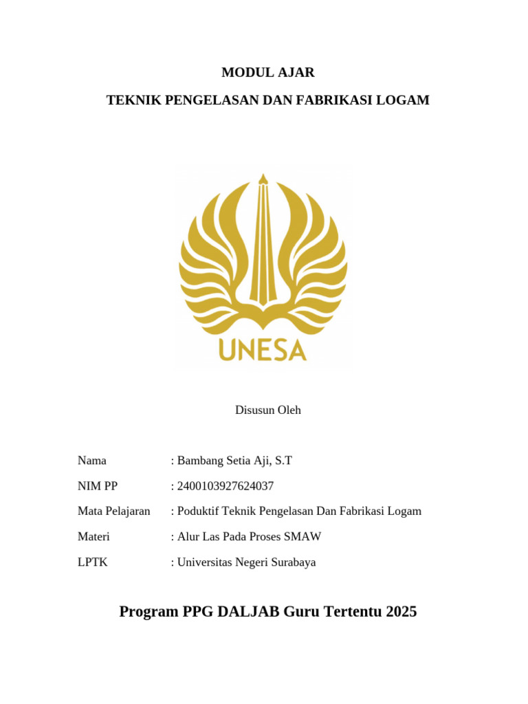 Alur Las SMAW dalam Pembelajaran PjBL | PDF