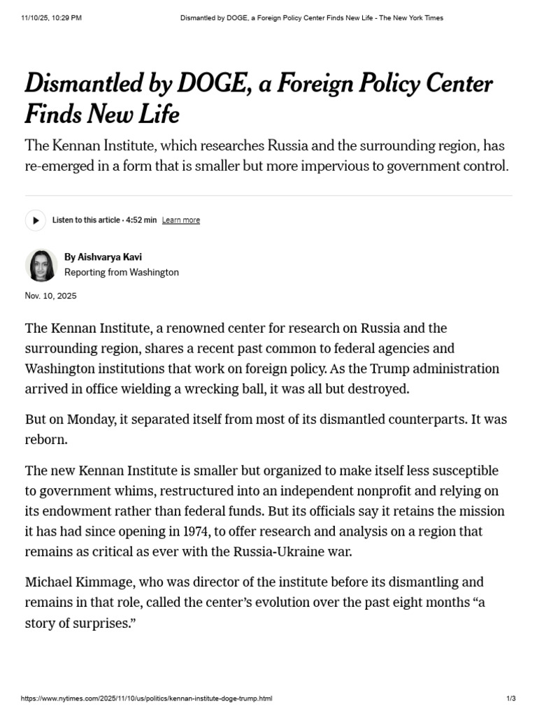 Dismantled by DOGE, A Foreign Policy Center Finds New Life - The New ...