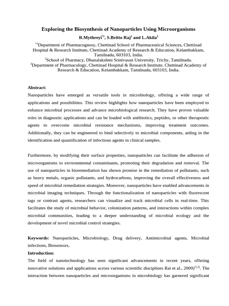 Manuscript Micro | PDF | Nanoparticle | Microorganism
