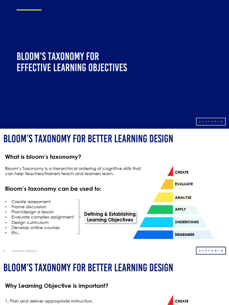 Blooms Taxonomy For Learning Objective | PDF | Educational Assessment | Concept