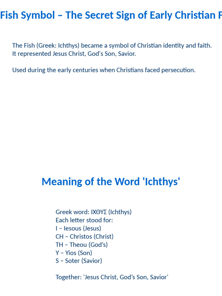 Meaning of the Ichthys Fish Symbol | PDF
