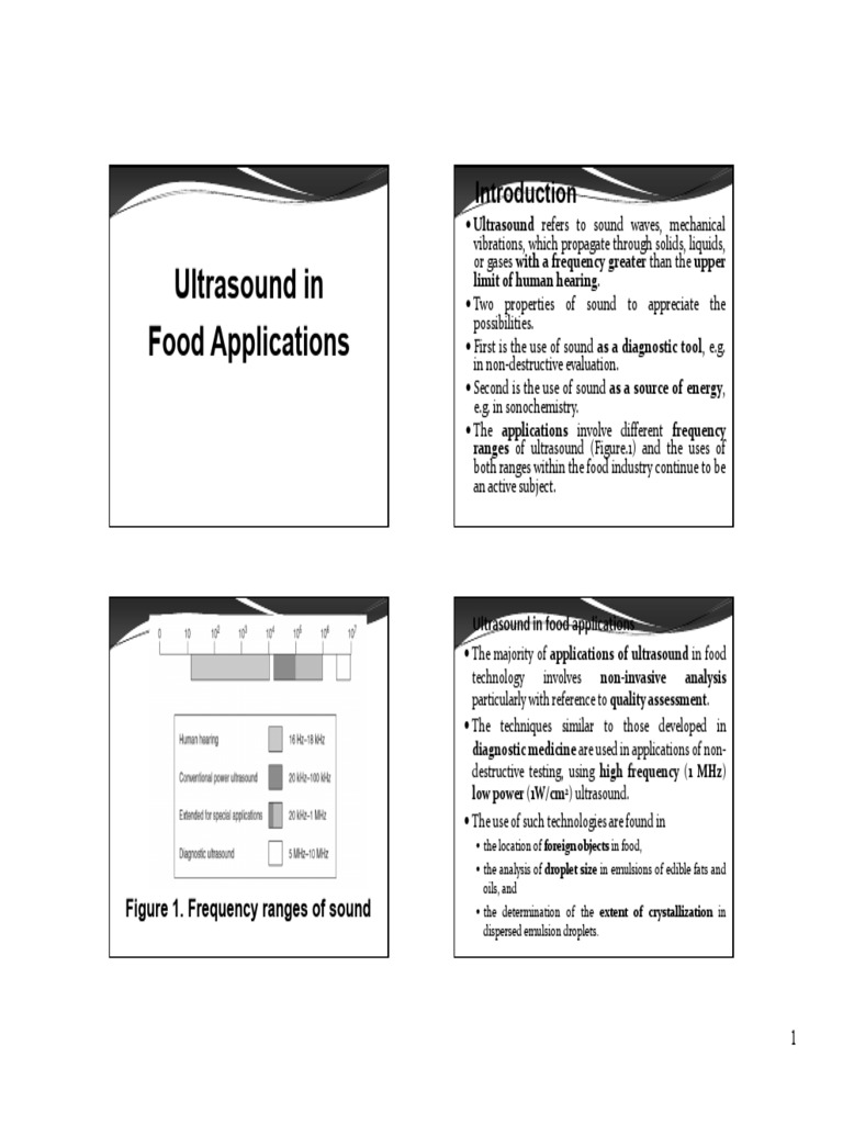 Ultrasound in Food Applications 2022 (SV) | PDF | Ultrasound | Liquids