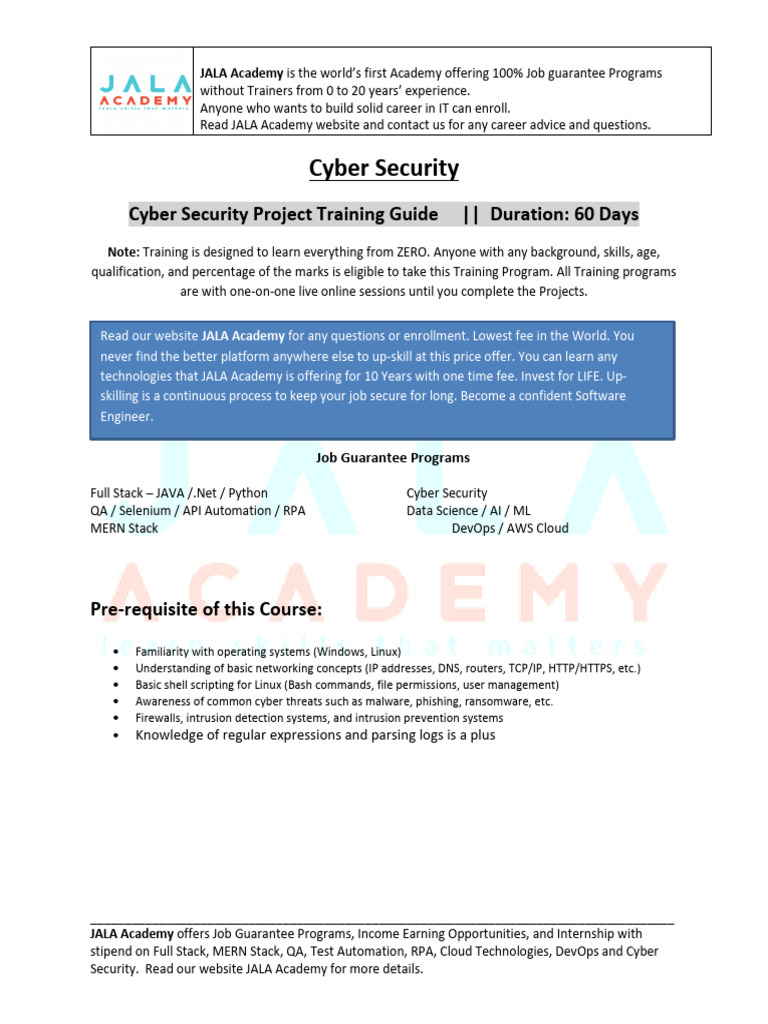 Cyber Security Training Program - V5.0 | PDF | Security | Computer Security