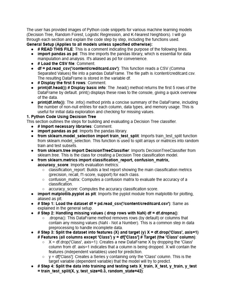 Please Explain The Codes Step by Step and Each Fun... | PDF | Logistic ...