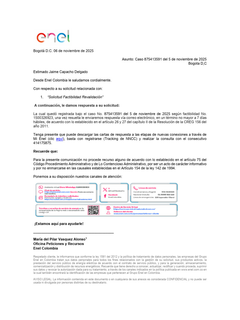 Notificacion Caso 875413591 Del 5 de Noviembre de 2025 | PDF