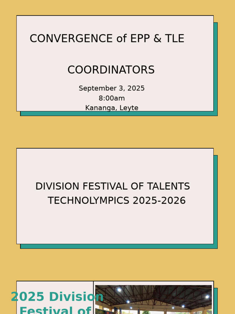 EPP & TLE Coordinators' TechnoOlympics 2025 | PDF