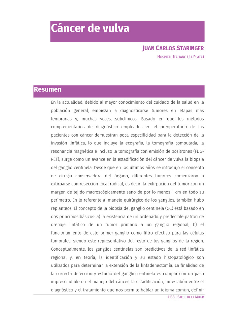 Documento - Completo - pdf-CANCER de VULVA | PDF | Medicina | Enfermedades y trastornos