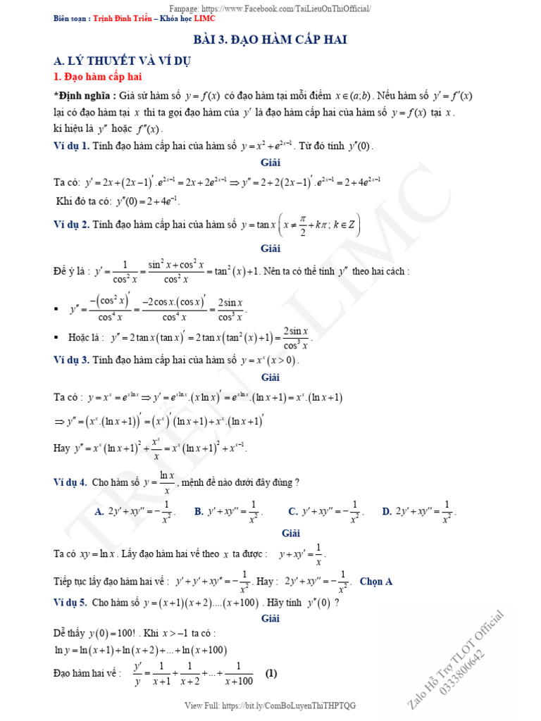 Bai 3 Dao Ham Cap Hai | PDF