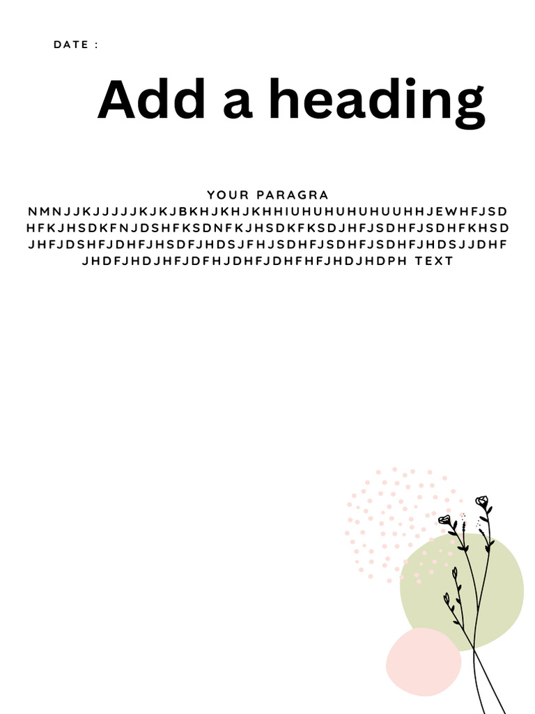 White Green Pink Simple Blank Page A4 Document | PDF